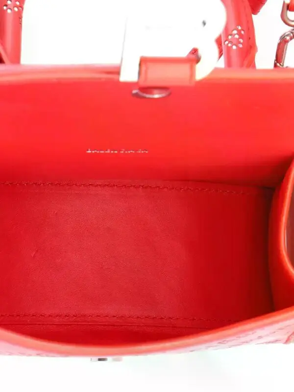 Balenciaga Hourglass Allover Logo Crystal Xs Satchel - Red