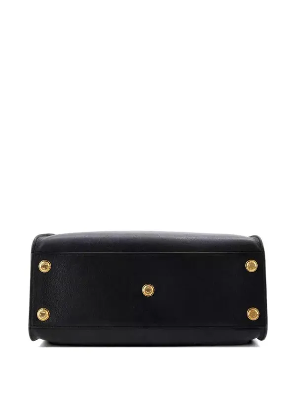 LOUIS VUITTON On My Side Leather With Monogram Canvas Mm Tote Bag - Black