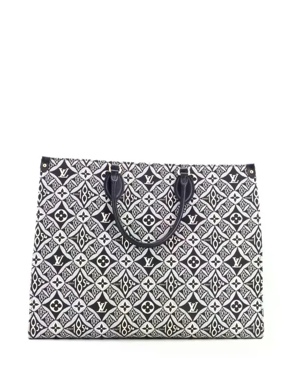 LOUIS VUITTON Onthego Limited Edition Monogram Jacquard Gm Tote Bag - Black
