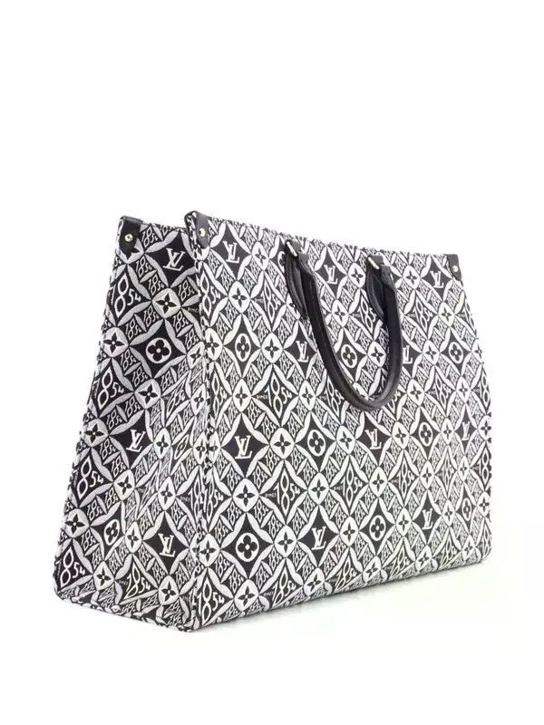 LOUIS VUITTON Onthego Limited Edition Monogram Jacquard Gm Tote Bag - Black
