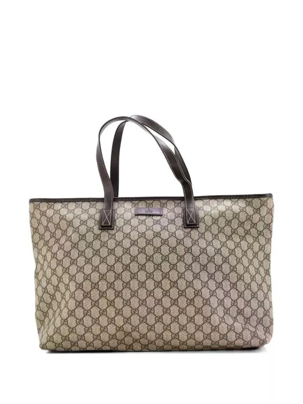 Gucci Gg Coated Canvas Large Tote Bag - Brown
