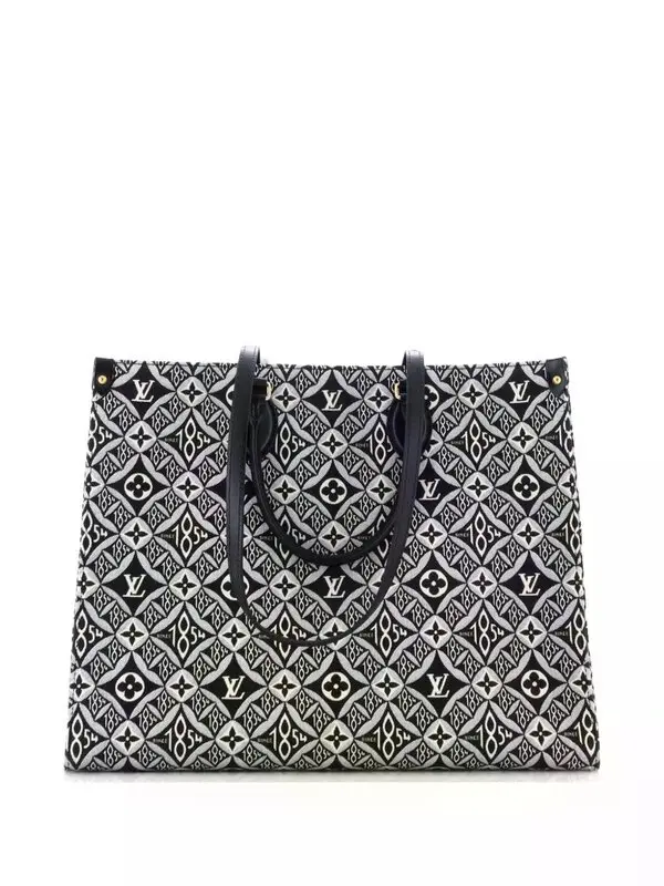 LOUIS VUITTON Onthego Limited Edition Monogram Jacquard Gm Tote Bag - Black