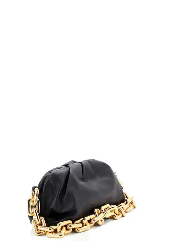 Bottega Veneta The Chain Pouch Leather Shoulder Bag - Black