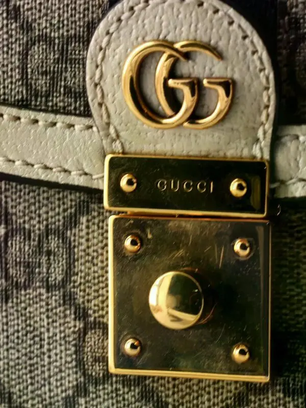 Gucci Ophidia Flap Top Handle Bag Gg Coated Canvas Small Satchel