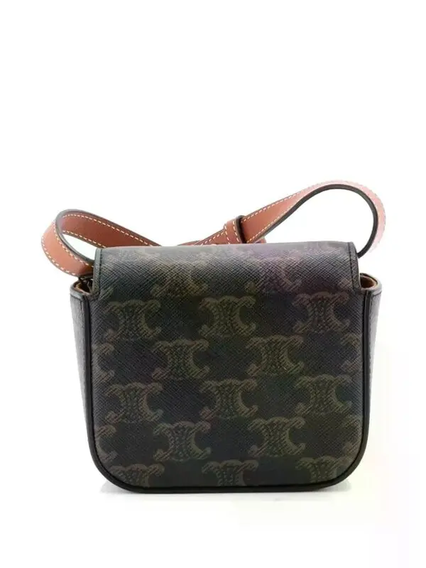 Celine Claude Triomphe Coated Canvas Mini Shoulder Bag - Brown