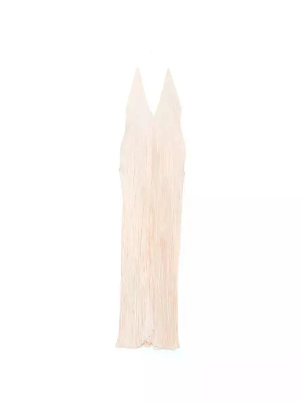 RAME Plissé Halterneck Maxi Dress - Neutrals