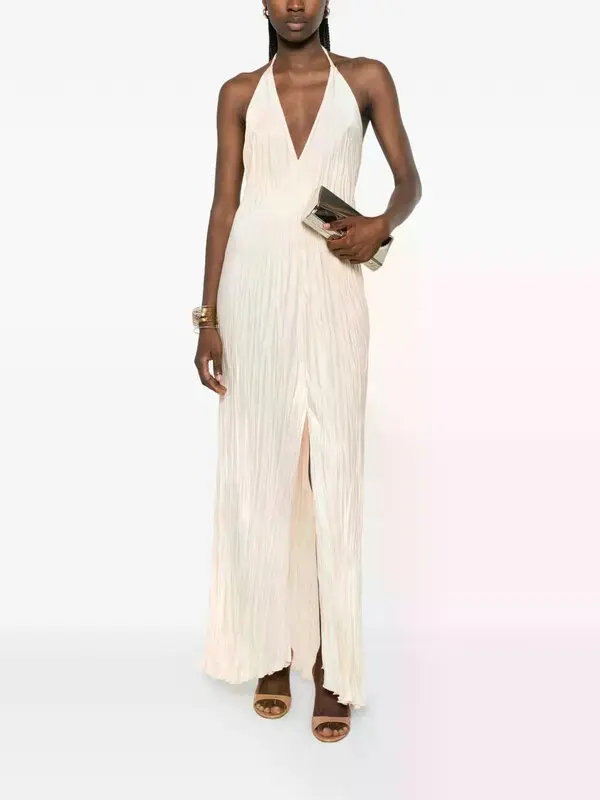 RAME Plissé Halterneck Maxi Dress