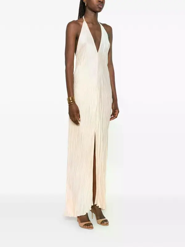RAME Plissé Halterneck Maxi Dress