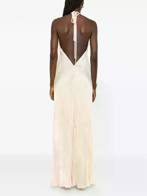 RAME Plissé Halterneck Maxi Dress