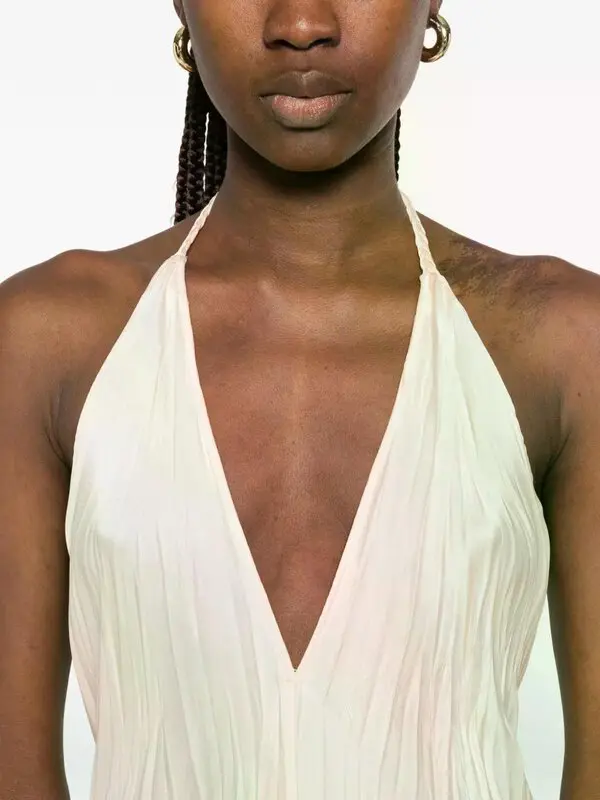 RAME Plissé Halterneck Maxi Dress