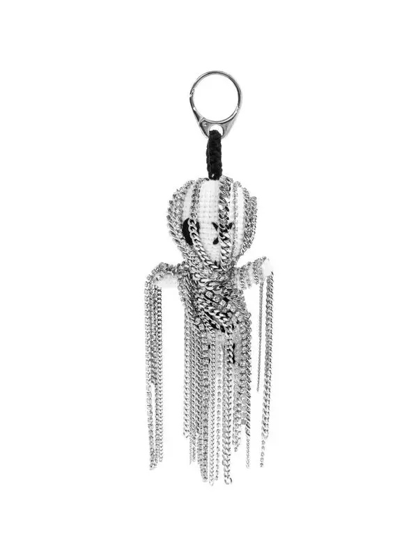 Alexander McQueen Chain-embellished Keyring - White