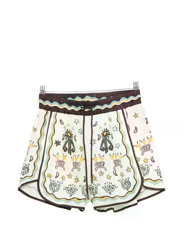 ALEMAIS Graphic Print Drawstring Shorts