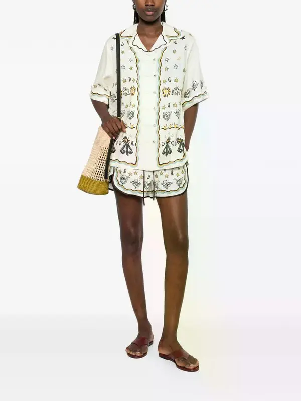 ALEMAIS Graphic Print Drawstring Shorts