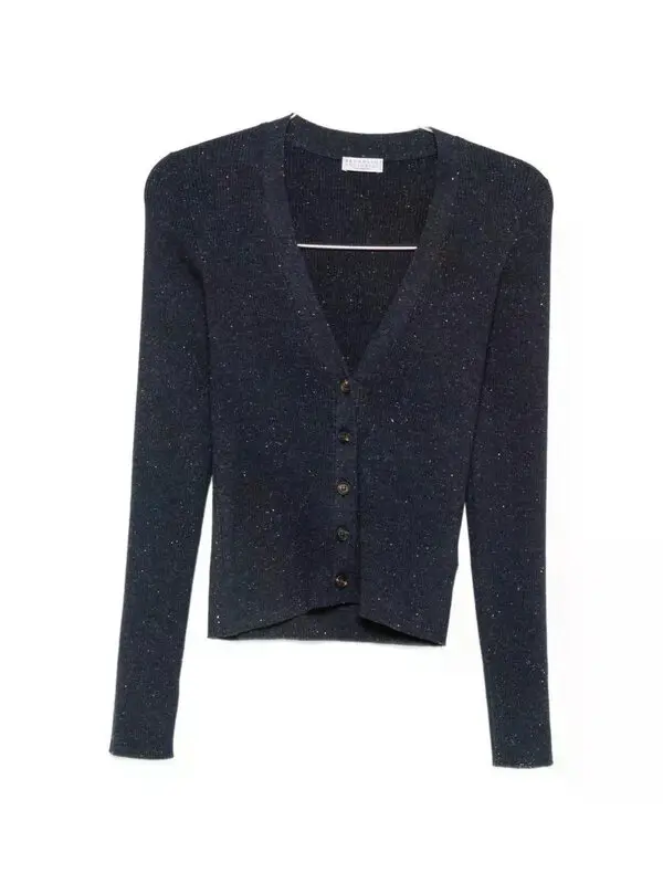 Brunello Cucinelli Ribbed-knit Sequin-embellished Cardigan