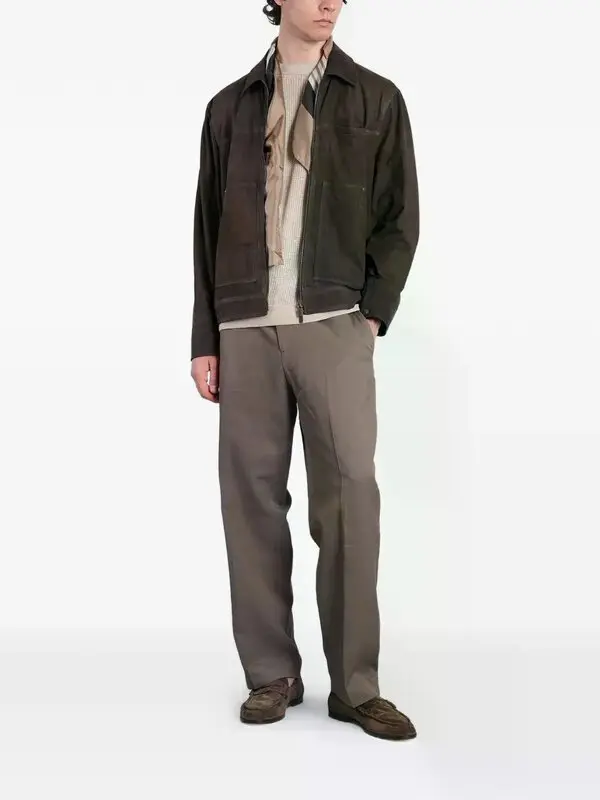SALVATORE SANTORO Suede Zip-up Jacket - Brown