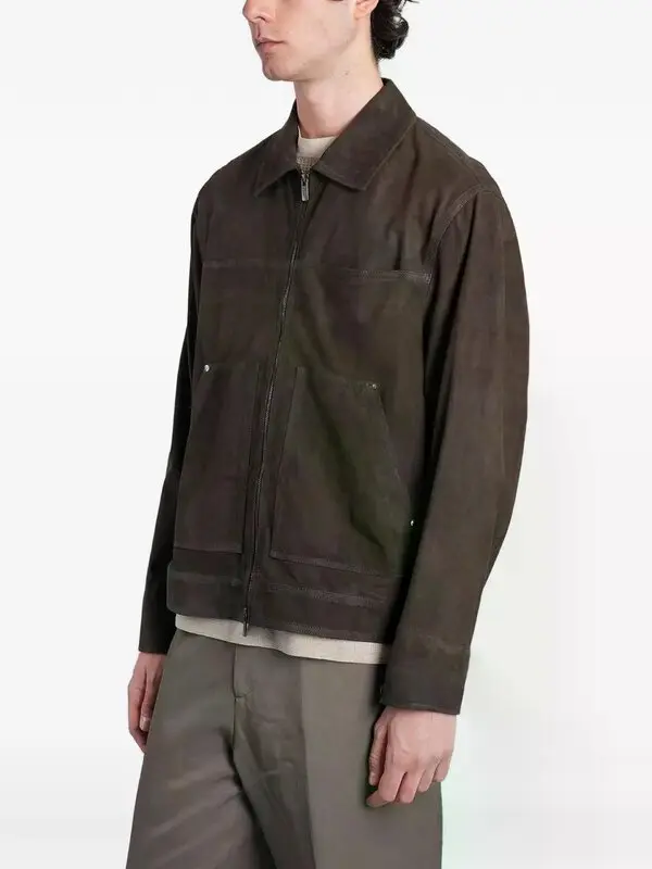SALVATORE SANTORO Suede Zip-up Jacket - Brown