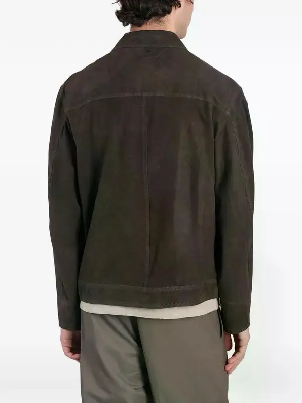 SALVATORE SANTORO Suede Zip-up Jacket - Brown