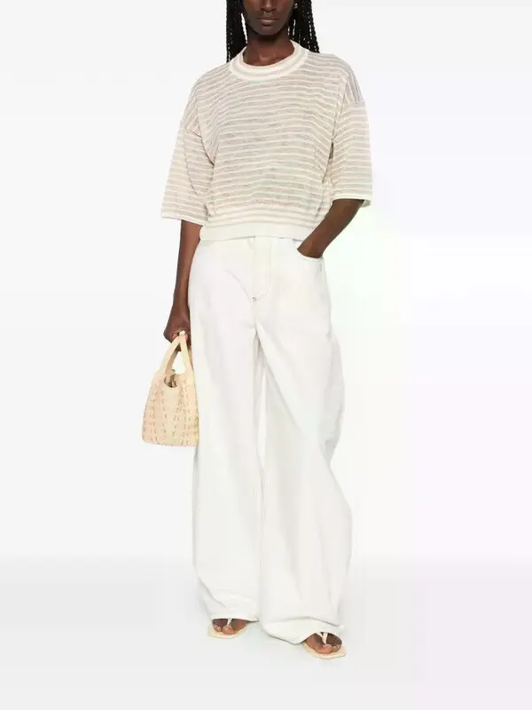 ROBERTO COLLINA Striped Crewneck T-shirt