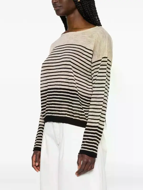 ROBERTO COLLINA Striped Fine-knit Sweater