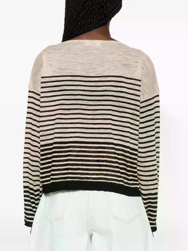 ROBERTO COLLINA Striped Fine-knit Sweater