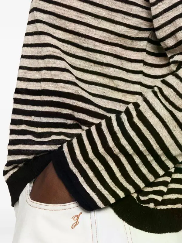 ROBERTO COLLINA Striped Fine-knit Sweater