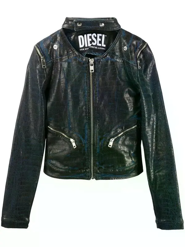 DIESEL® Croc Effect Biker Jacket