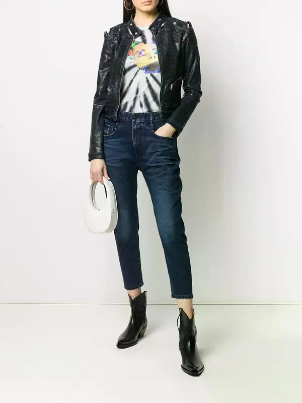 DIESEL® Croc Effect Biker Jacket
