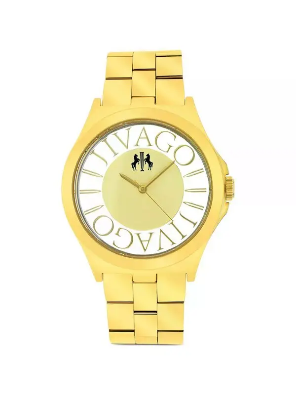 JIVAGO 40mm -tone Crystal Link Bracelet Watch - Gold