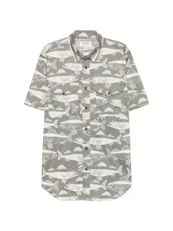 Filson Twin Lakes Fish-pattern Short-sleeve Shirt