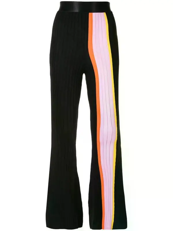 ELLERY Striped Panel Flared Trousers
