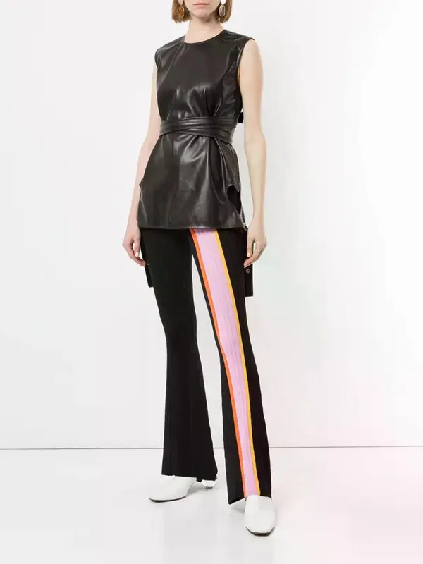 ELLERY Striped Panel Flared Trousers