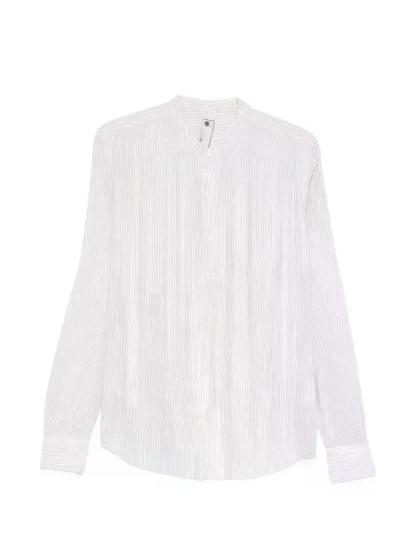 Imperial Vertical-stripe Band-collar Shirt