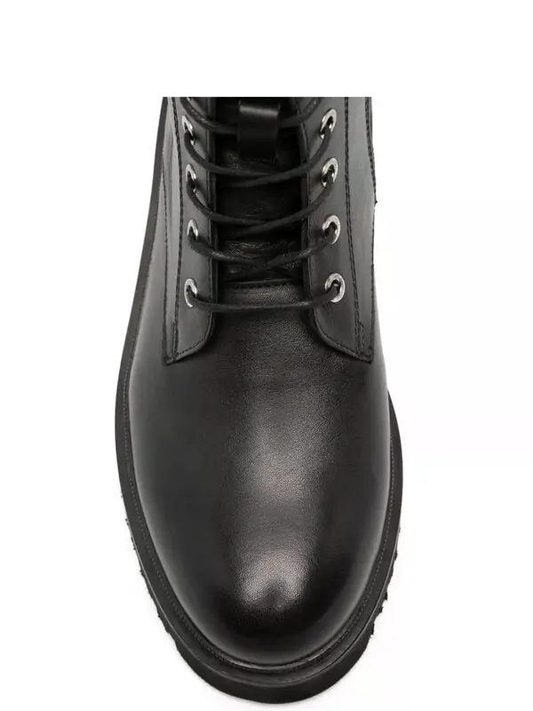 ADRIANNA FERETTI Leather Lace-up Block Heel Boots