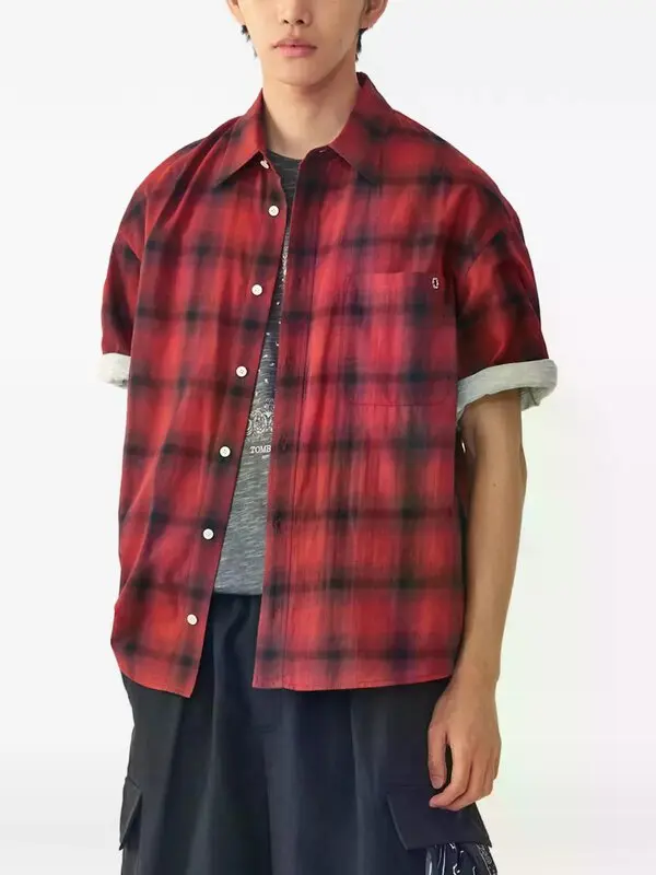 STUDIO TOMBOY Check-pattern Short-sleeve Shirt