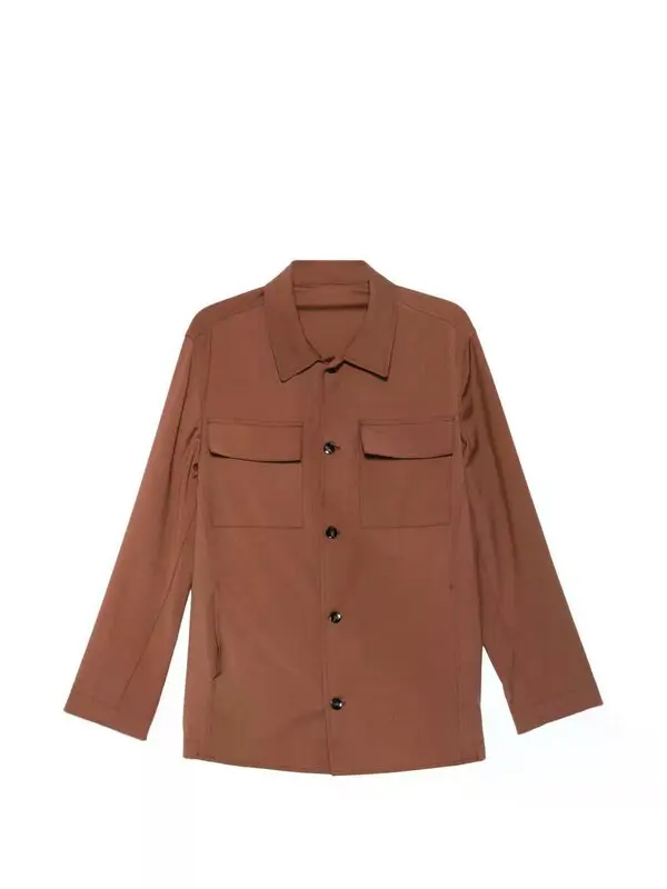 MICHAEL COAL James Pocket Button-fastening Overshirt - Brown