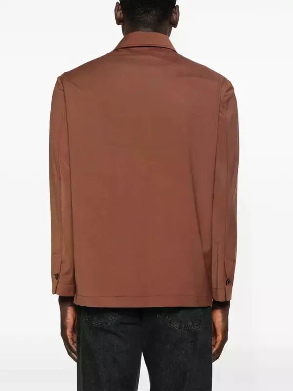 MICHAEL COAL James Pocket Button-fastening Overshirt - Brown