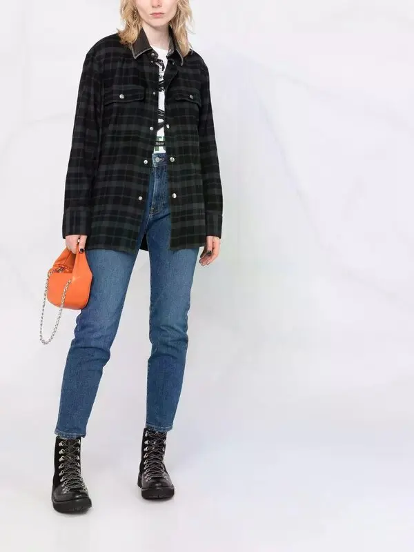 DIESEL® Checked Cotton Shirt With Contrasting Collar