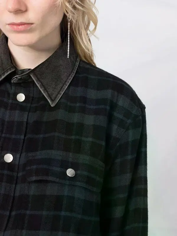 DIESEL® Checked Cotton Shirt With Contrasting Collar