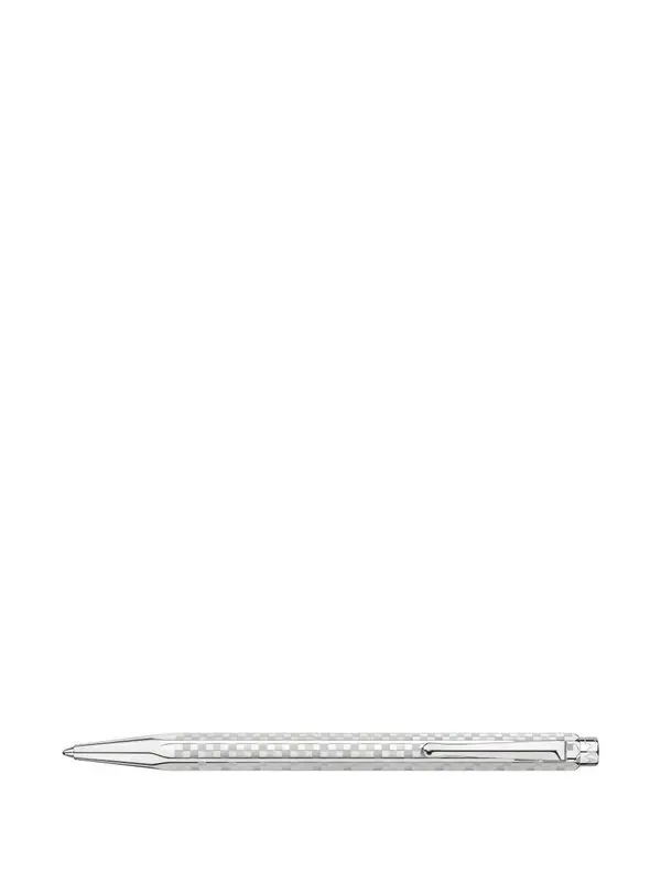 CARAN D'ACHE Checkered-engraved Ballpoint Pen - Silver
