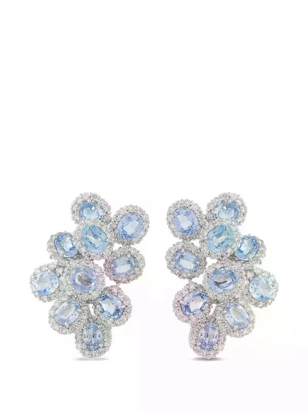 LB EXCLUSIVE Sapphire And Diamond Earrings - Silver