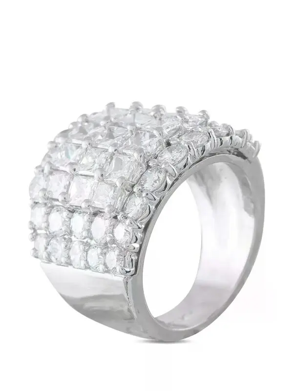 LB EXCLUSIVE Platinum Diamond Statement Ring - Silver