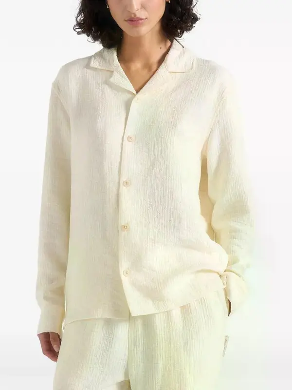 Manière De Voir Textured Revere-collar Shirt - Neutrals