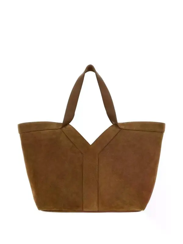 Saint Laurent Y-shaped Panelled Suede Tote Bag - Brown