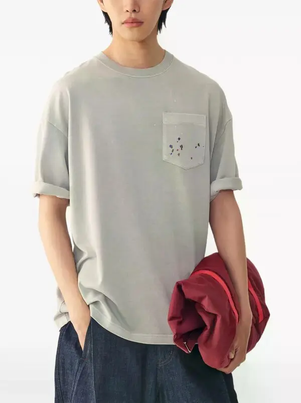 STUDIO TOMBOY Paint-splatter Chest-pocket T-shirt