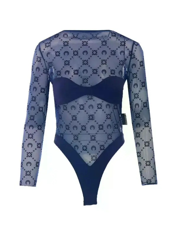 MARINE SERRE Moon Print Mesh Bodysuit
