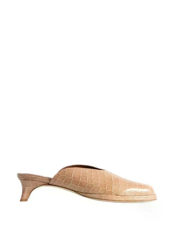 By Far Babylady Crocodile-effect Mules - Neutrals