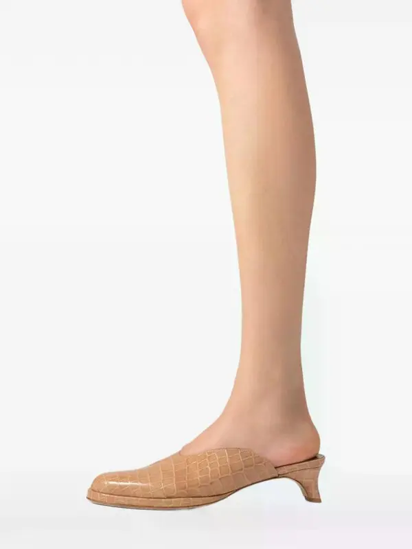 By Far Babylady Crocodile-effect Mules - Neutrals