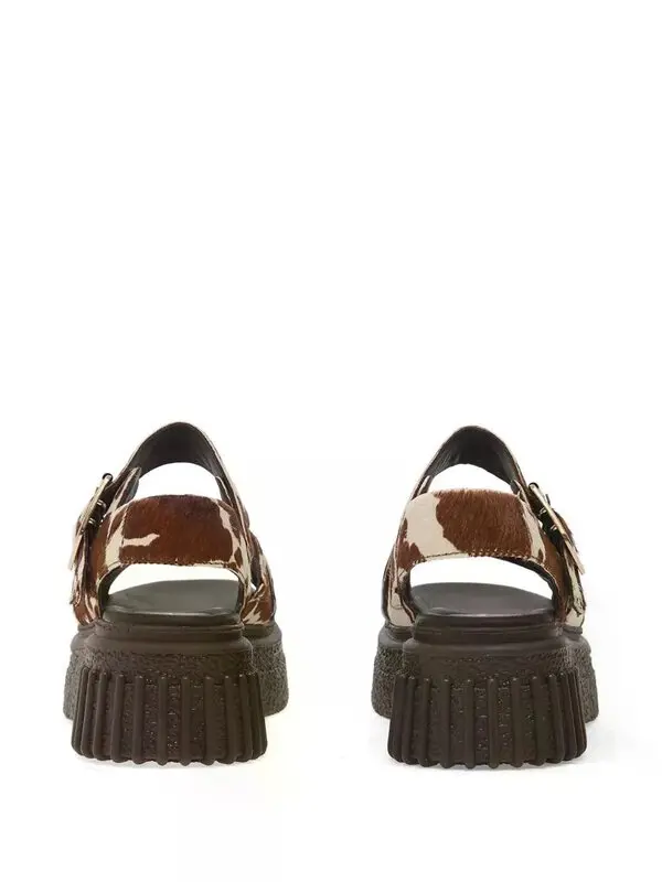 Clarks Platform Sandals With Cow Print