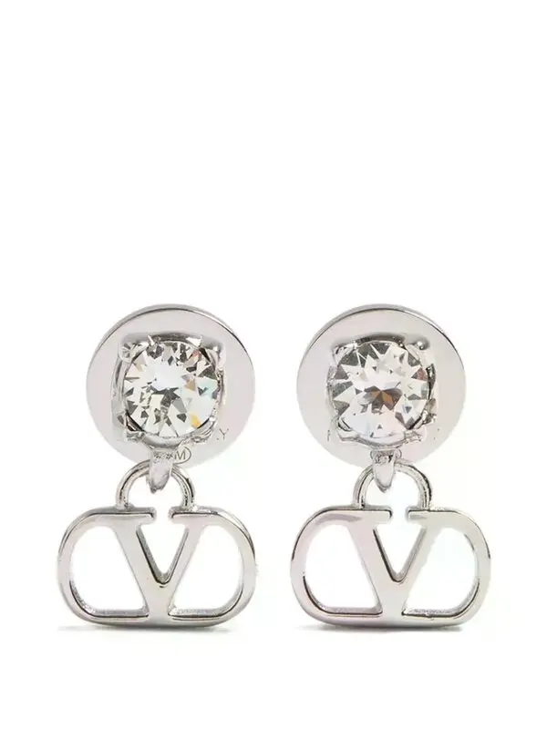 Valentino Garavani Vlogo Signature Earrings With Swarovski® Crystals - Silver