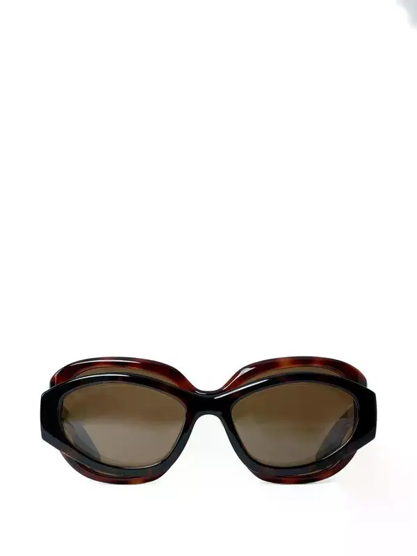 Balenciaga Superbusy Layered Sunglasses - Brown